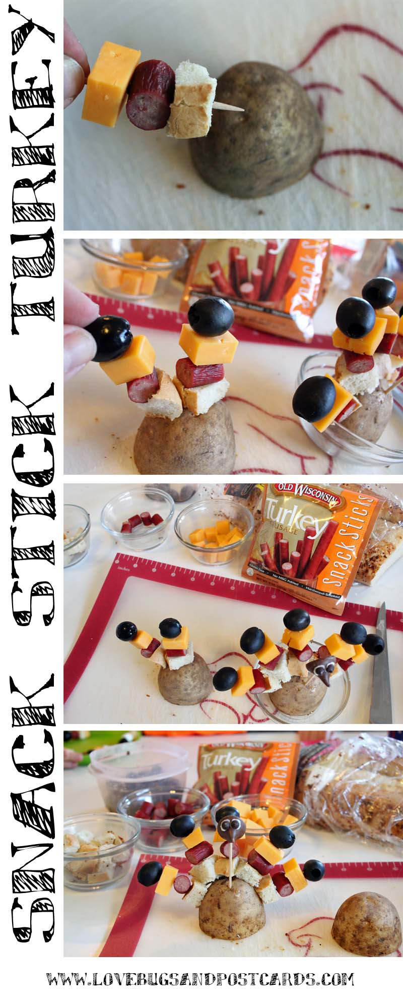 Snack Stick Turkeys DIY - Lovebugs and Postcards